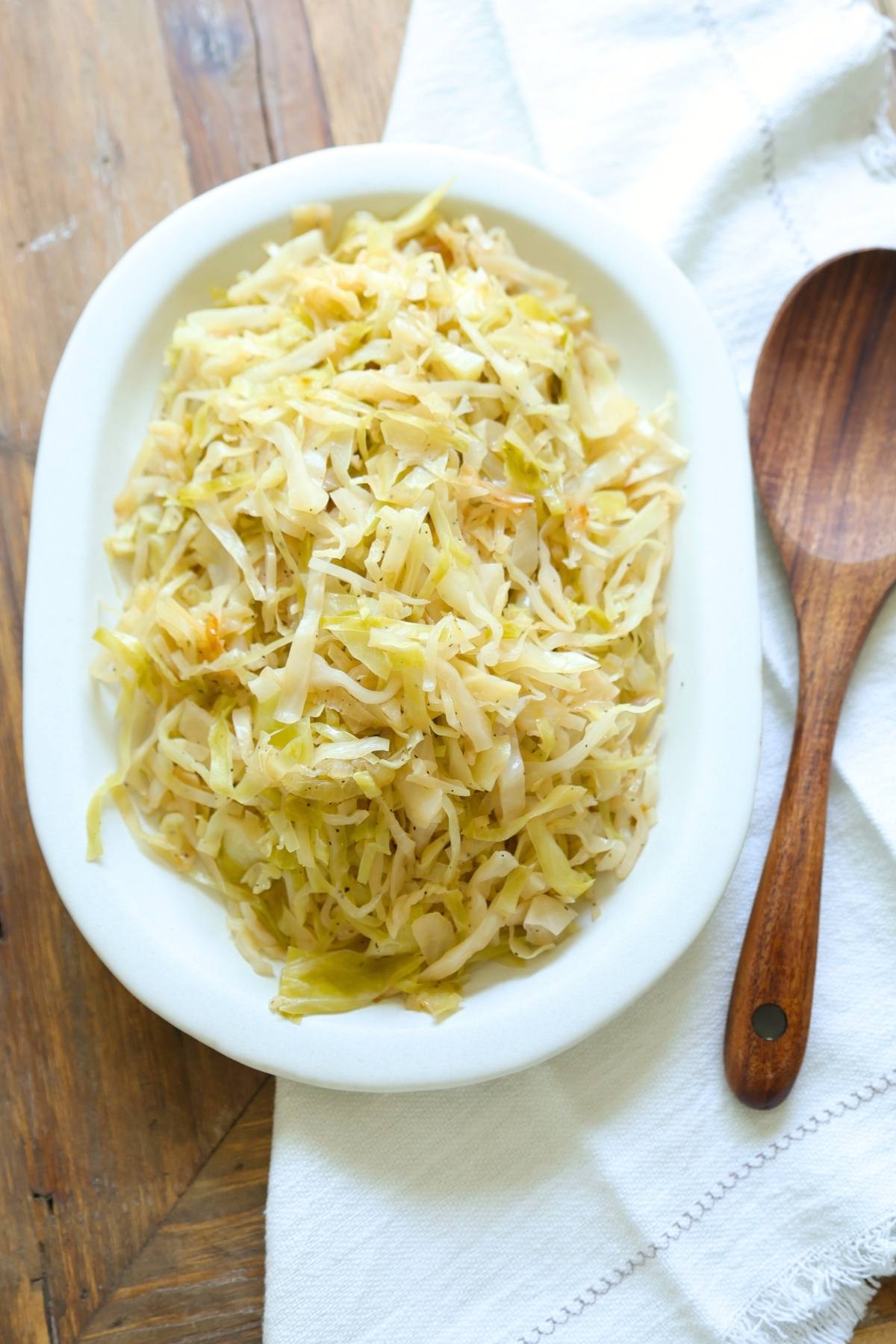 Rustic Braised Green Cabbage. - Healthy Elizabeth