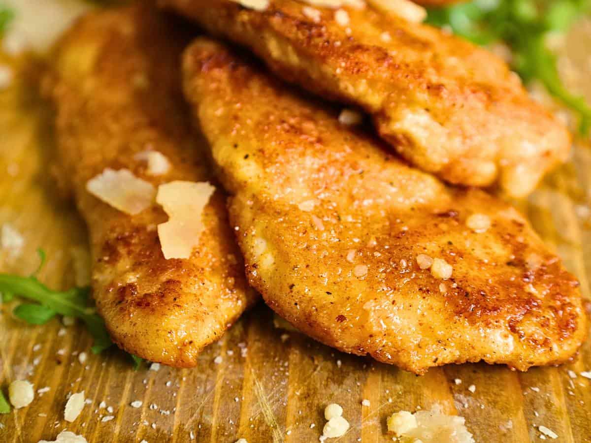 Skillet Parmesan Crusted Chicken. - Healthy Elizabeth