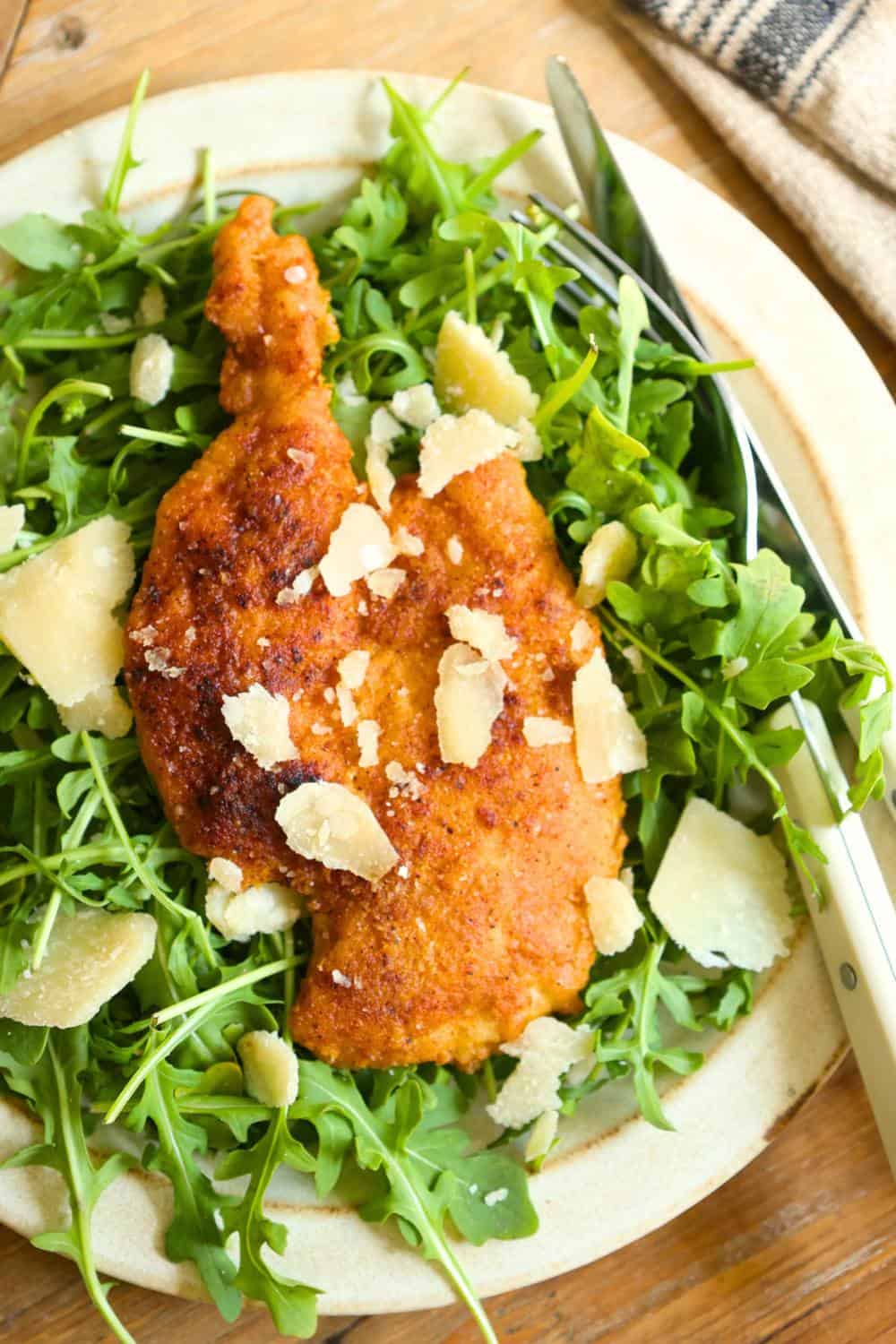 Skillet Parmesan Crusted Chicken. - Healthy Elizabeth
