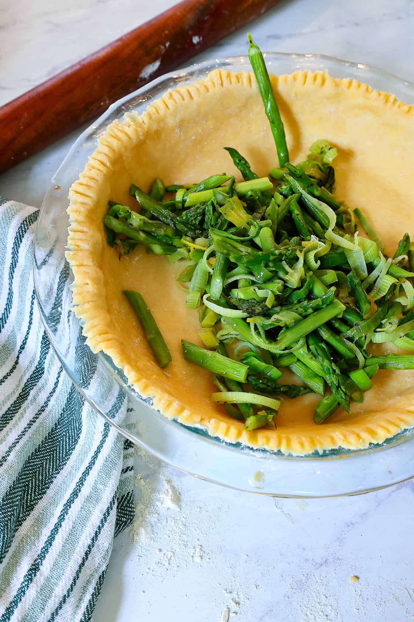 Springtime Asparagus and Leek Quiche. - Healthy Elizabeth