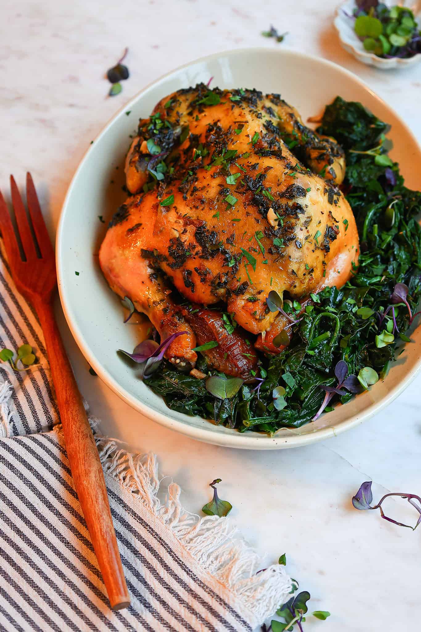 Slow Cooker Herby Whole Chicken. - Healthy Elizabeth