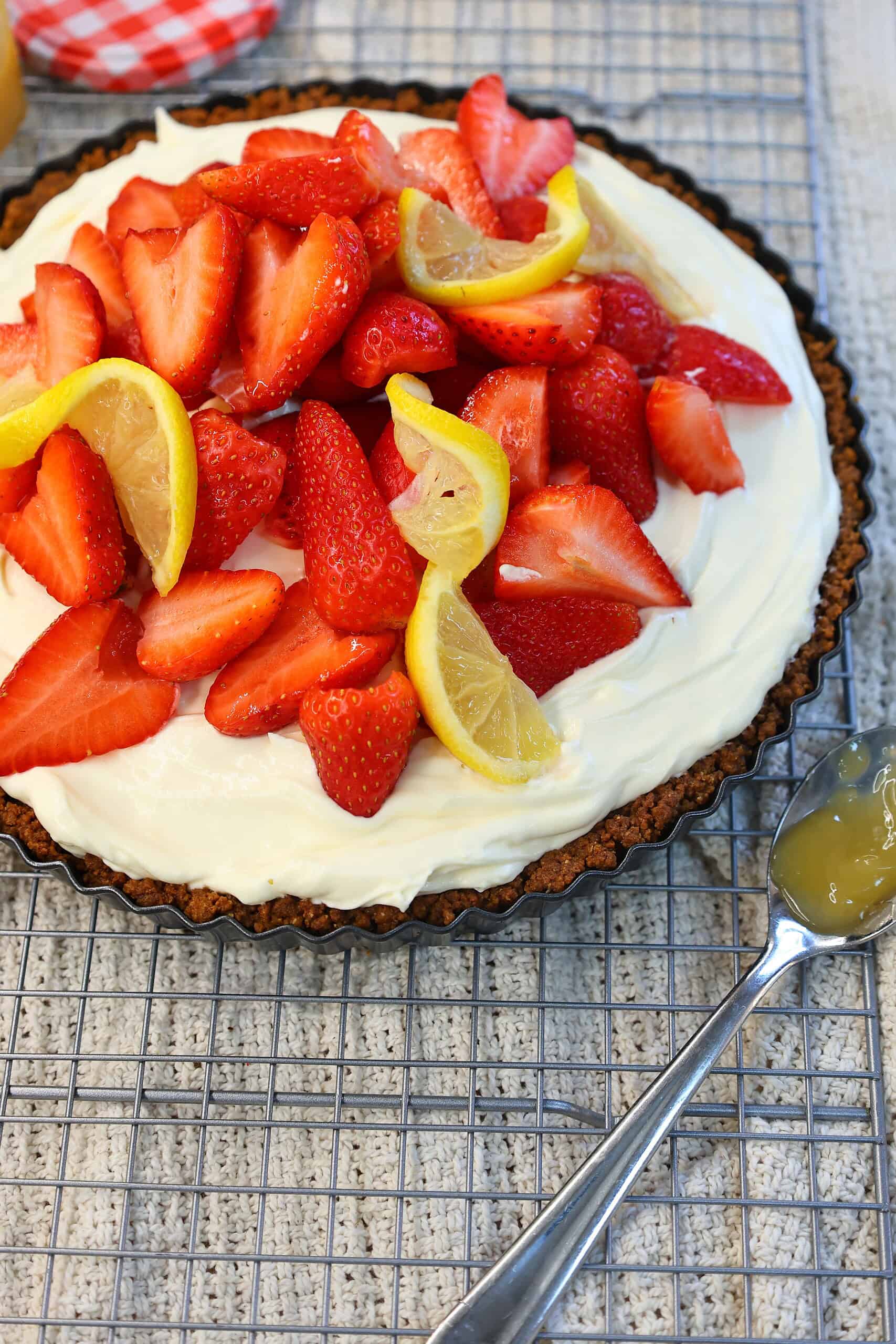 Fresh Strawberry Tart With Lemon Cream - Healthy Elizabeth