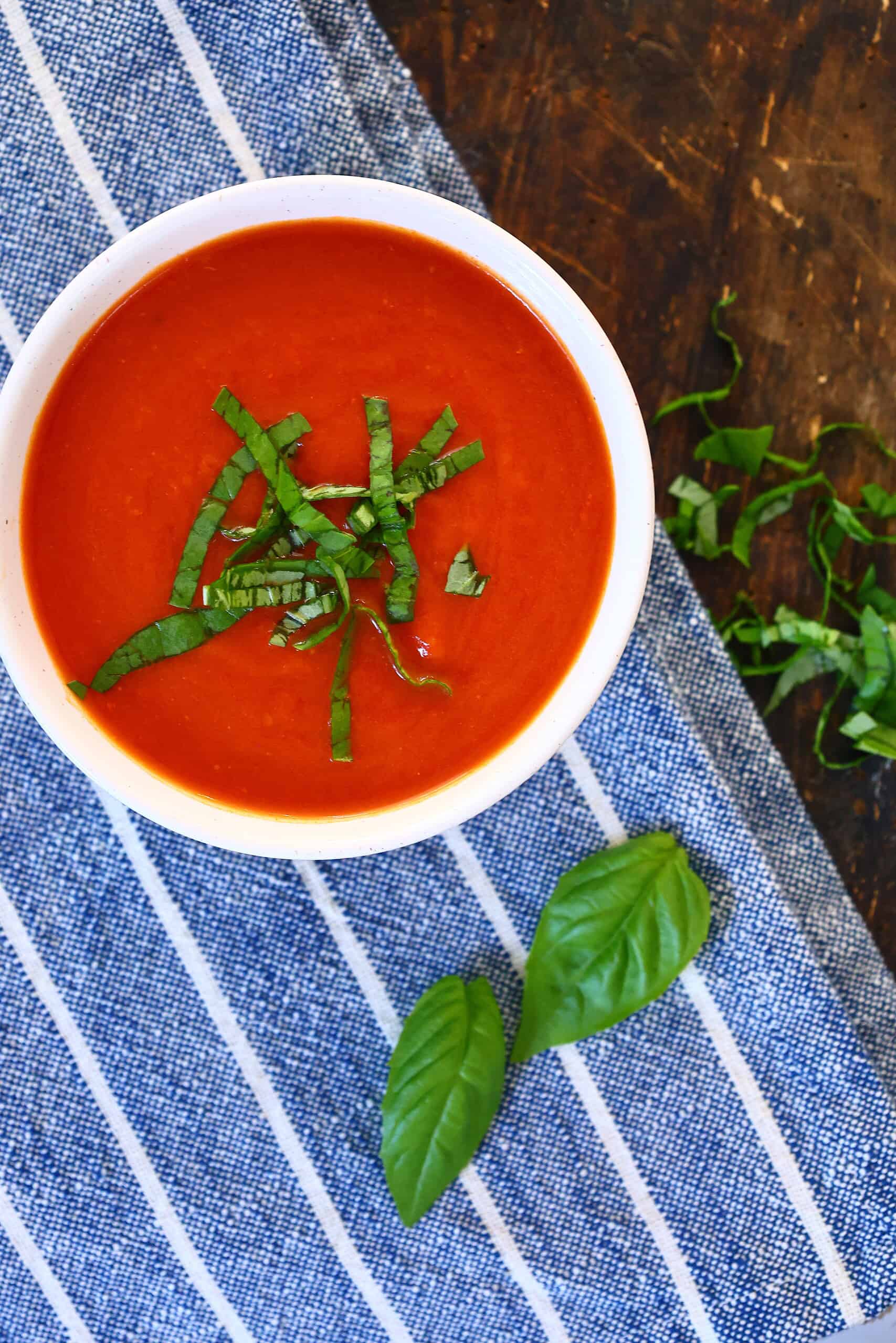 Tomato Basil Soup Using Canned Tomatoes - Healthy Elizabeth