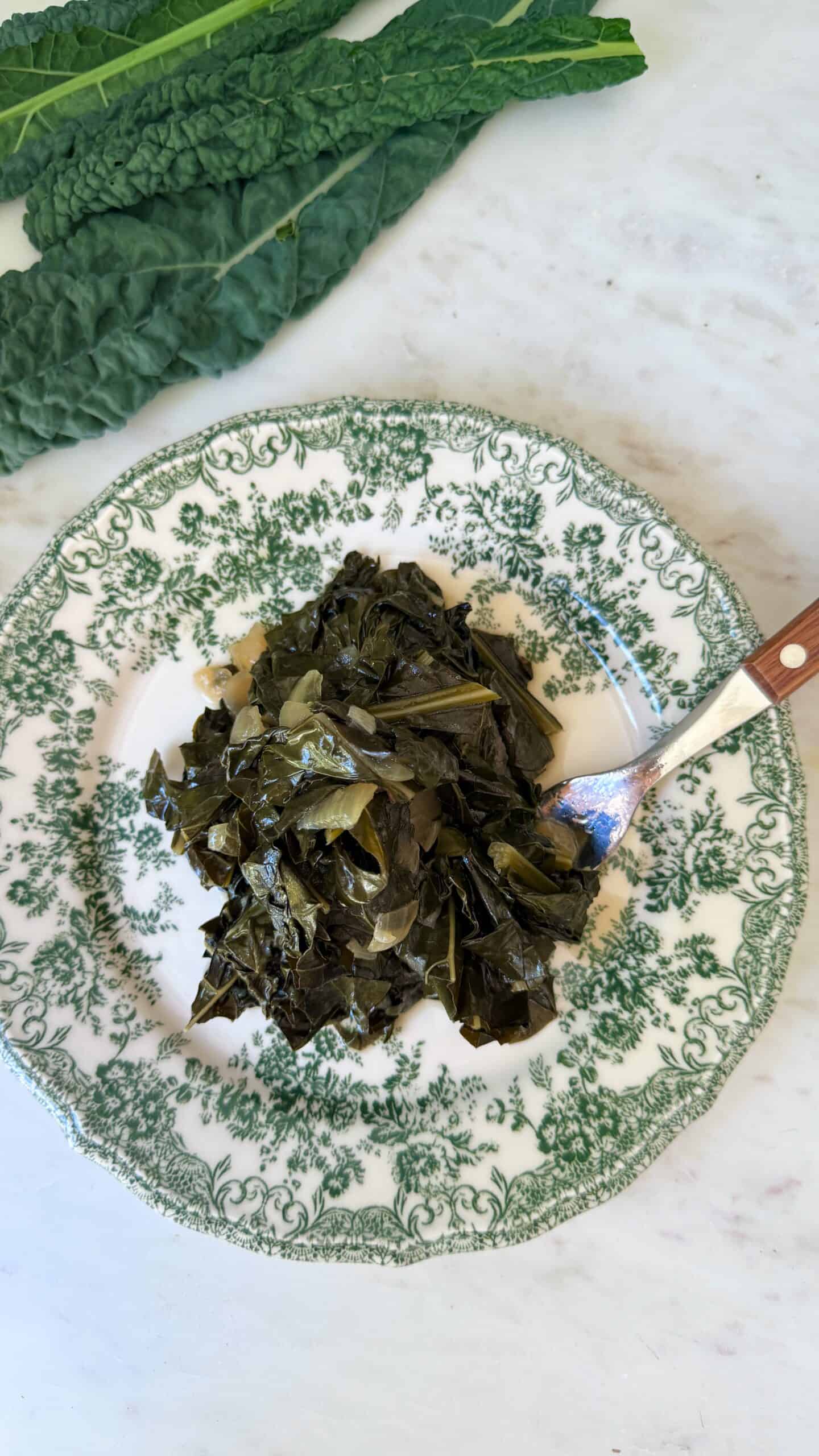 Slow Cooker Dinosaur Kale From the Garden - Healthy Elizabeth