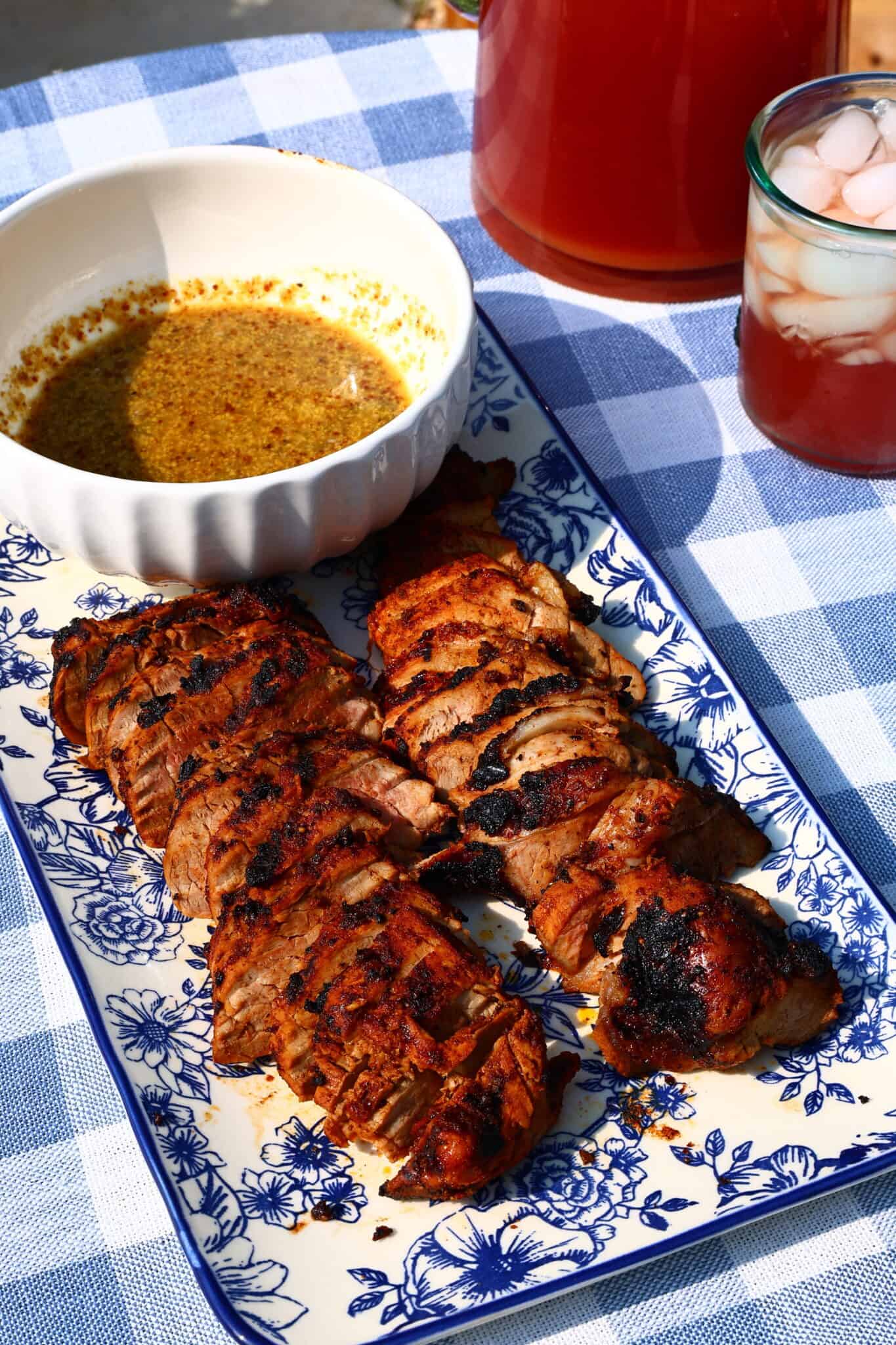Grilled Pork Tenderloin with Jalapeño Honey Mustard. - Healthy Elizabeth