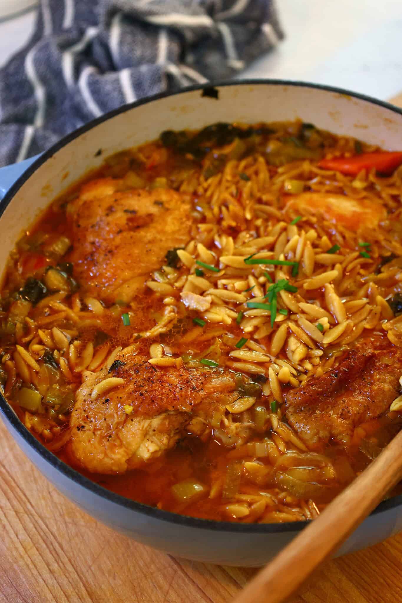 Dutch Oven Chicken Orzo. - Healthy Elizabeth